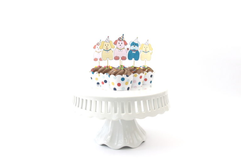 Puppy Party Cupcakes - Polka Dotted Blue Jay